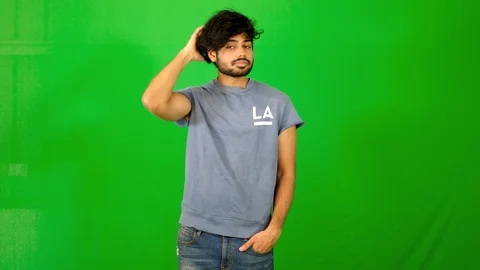 indian male model with green screen / gr... | Stock Video | Pond5