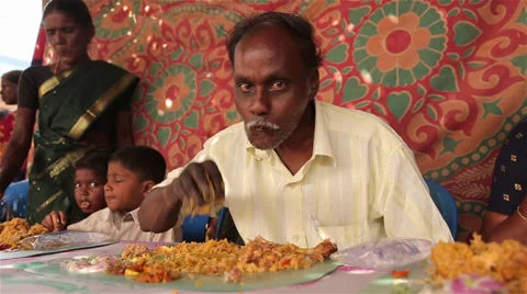 Indian Man Eating Rice | Stock Video | Pond5