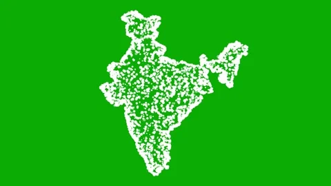 Indian map with shining white particles ... | Stock Video | Pond5