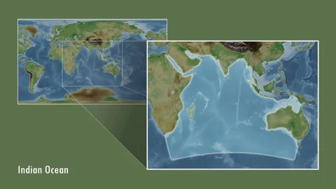 Indian Ocean. Pale map. Patterson Cylind... | Stock Video | Pond5