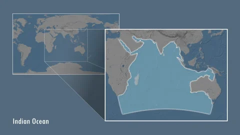 Indian Ocean. Steel Blue map. Patterson ... | Stock Video | Pond5