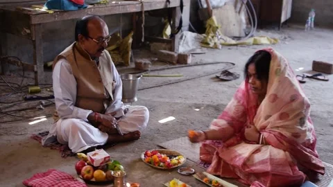 Pandit Pooja Stock Footage ~ Royalty Free Stock Videos | Pond5