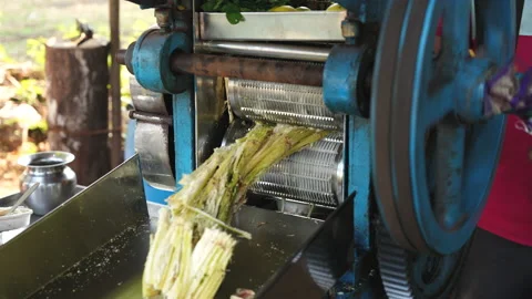 Indian person making sugar syrup. Sugarc... | Stock Video | Pond5