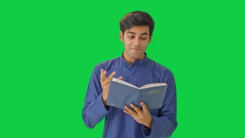 Indian poet reading a poem Green screen | Stock Video | Pond5