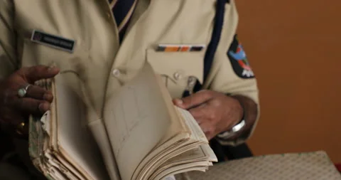 Indian Police Hand with case File | Stock Video | Pond5