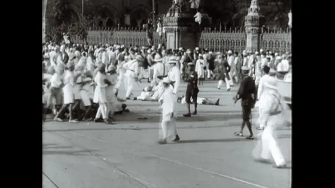 Indian Police Waving Sticks To Hold Crow... | Stock Video | Pond5