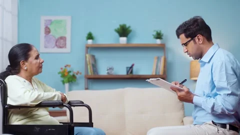 Indian psychologist at home counseling e... | Stock Video | Pond5