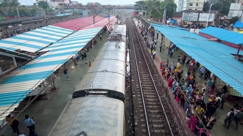 Indian railway platform. 4K | Stock Video | Pond5