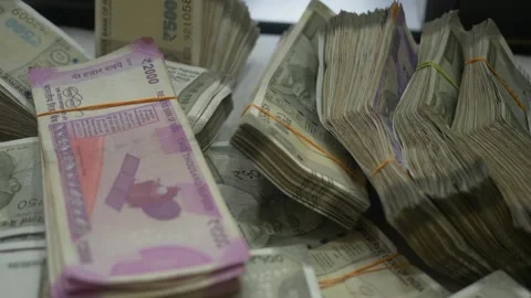 Indian Rupee Banknotes, Stack of Indian ... | Stock Video | Pond5