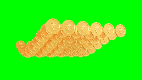 Indian Rupee Symbol embedded in Gold coi... | Stock Video | Pond5