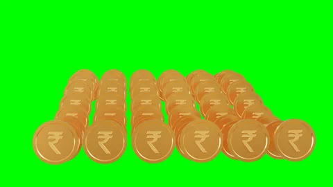 Indian Rupee Symbol embedded in Gold coi... | Stock Video | Pond5