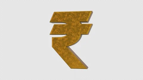 Indian Rupee Symbol Rotating on a Transp... | Stock Video | Pond5