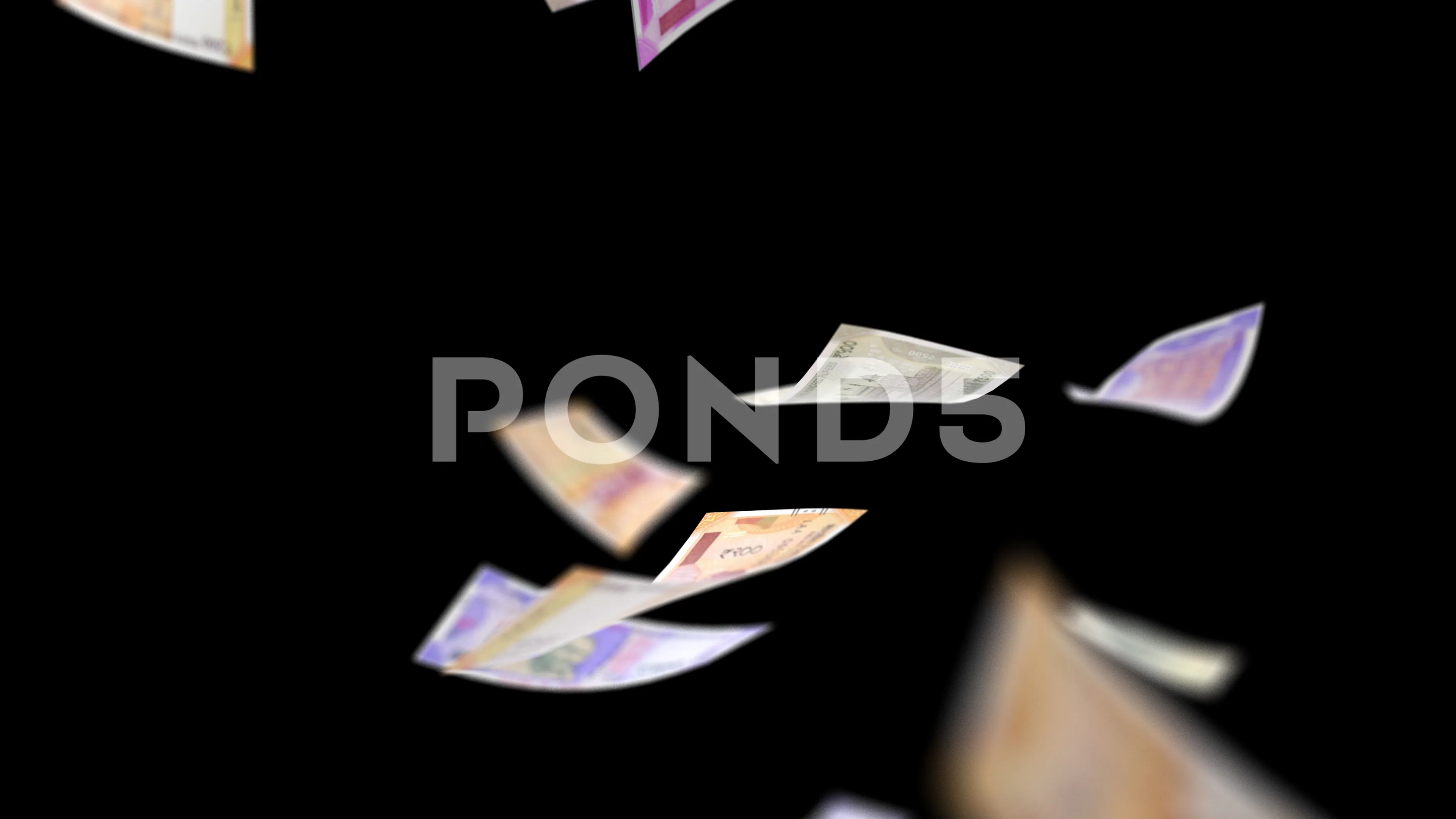 Money Falling Black Background