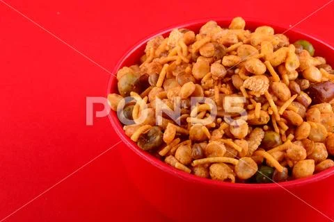 Photograph: Indian Snacks : Mixture (roasted nuts with salt pepper ...