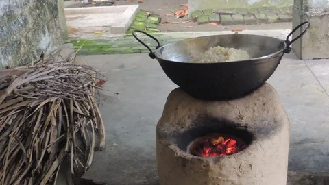 indian village traditional burn wood fir... | Stock Video | Pond5