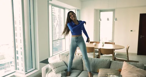 Indian woman dancing at home celebrate h... | Stock Video | Pond5