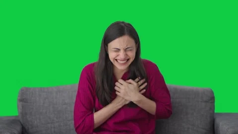 Indian woman having a heart attack Green... | Stock Video | Pond5