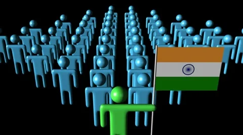 Indian workforce with flag animation | Stock Video | Pond5