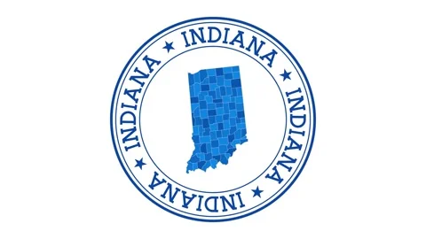 Indiana intro. Badge with the circular n... | Stock Video | Pond5