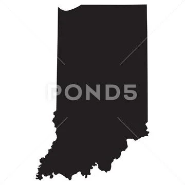Indiana map on white background. Indiana State map sign. Map of Indiana ...