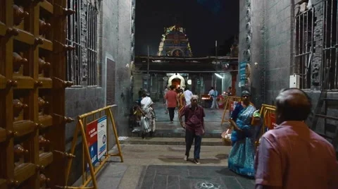 Indians walking in south Indian temple a... | Stock Video | Pond5