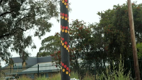 Indigenous Aboriginal Art On Wooden Pole... | Stock Video | Pond5