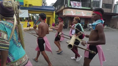 Indigenous Ati people play Patik-Patik, ... | Stock Video | Pond5