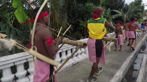 Indigenous Ati people play Patik Patik, ... | Stock Video | Pond5