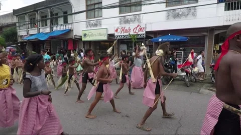 Indigenous Ati Tribe People, Ati-Atihan ... | Stock Video | Pond5