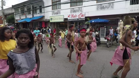 Indigenous Ati Tribe People, Ati-Atihan ... | Stock Video | Pond5
