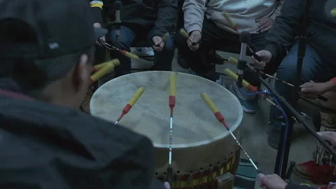Indigenous native drummers sing and drum... | Stock Video | Pond5