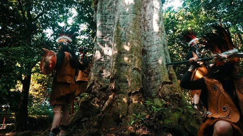 Indigenous people performing a ritual da... | Stock Video | Pond5