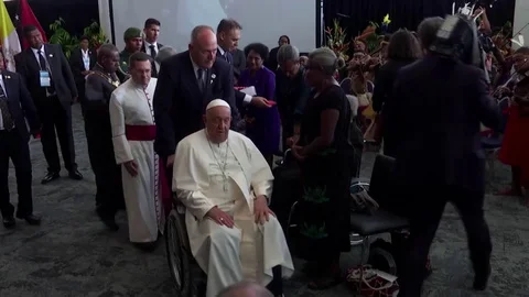 Indigenous people welcome Pope Francis t... | Stock Video | Pond5