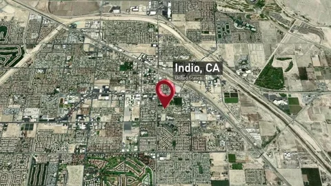 Indio City Map Zoom (CA, USA) from Space... | Stock Video | Pond5