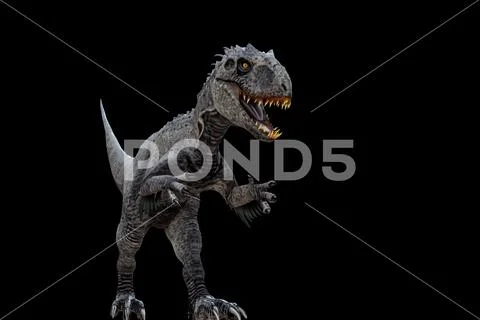 Indominus rex isolated on black background: Royalty Free #110985666