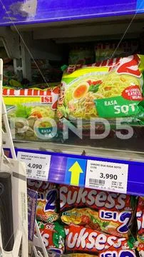 Indonesia - 2024, Jul 14: Instant noodle display rack Stock Photo ...