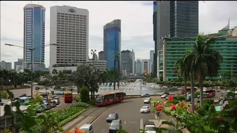 INDONESIA: Facing gridlock Jakarta takes... | Stock Video | Pond5