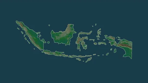 Indonesia map - cartoon. Regions. Physic... | Stock Video | Pond5