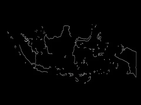Indonesia map outline animation | Stock Video | Pond5