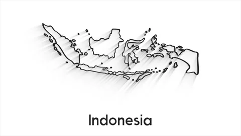 Indonesia Map Showing Up Intro By Region... | Stock Video | Pond5