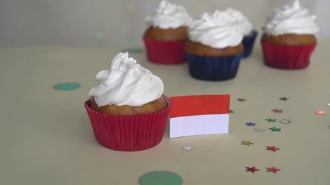 Indonesian Independence Day. Cupcake wit... | Stock Video | Pond5