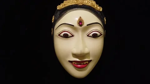 Indonesian Topeng Female Demon Mask Clos... | Stock Video | Pond5