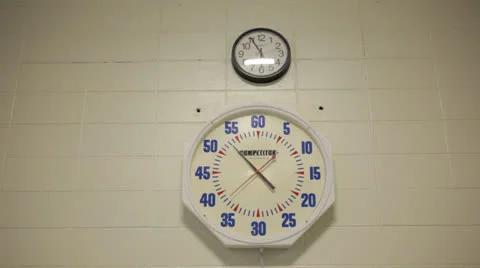 Indoor Lap Swimming Pool Clock Sits Belo... | Stock Video | Pond5