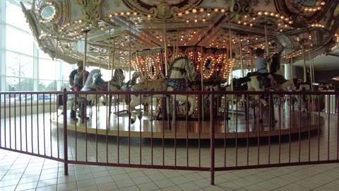 Indoor Mall Horse Carousel Carnival Ride... | Stock Video | Pond5