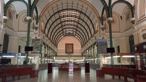Indoor Post Office (Buu Dien), Saigon. N... | Stock Video | Pond5