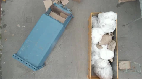 Industrial Big Skip Containers For Cardb... | Stock Video | Pond5
