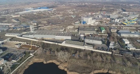 Industrial exterior, large beautiful fac... | Stock Video | Pond5