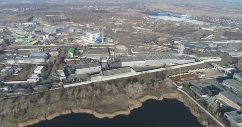 Industrial exterior, large beautiful fac... | Stock Video | Pond5