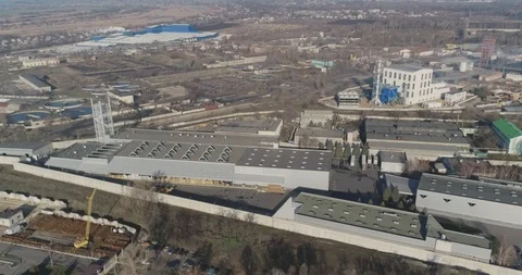 Industrial exterior, large beautiful fac... | Stock Video | Pond5