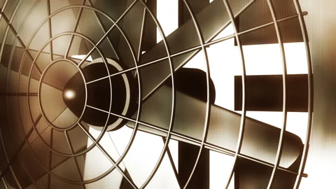 Industrial fan upclose background one lo... | Stock Video | Pond5